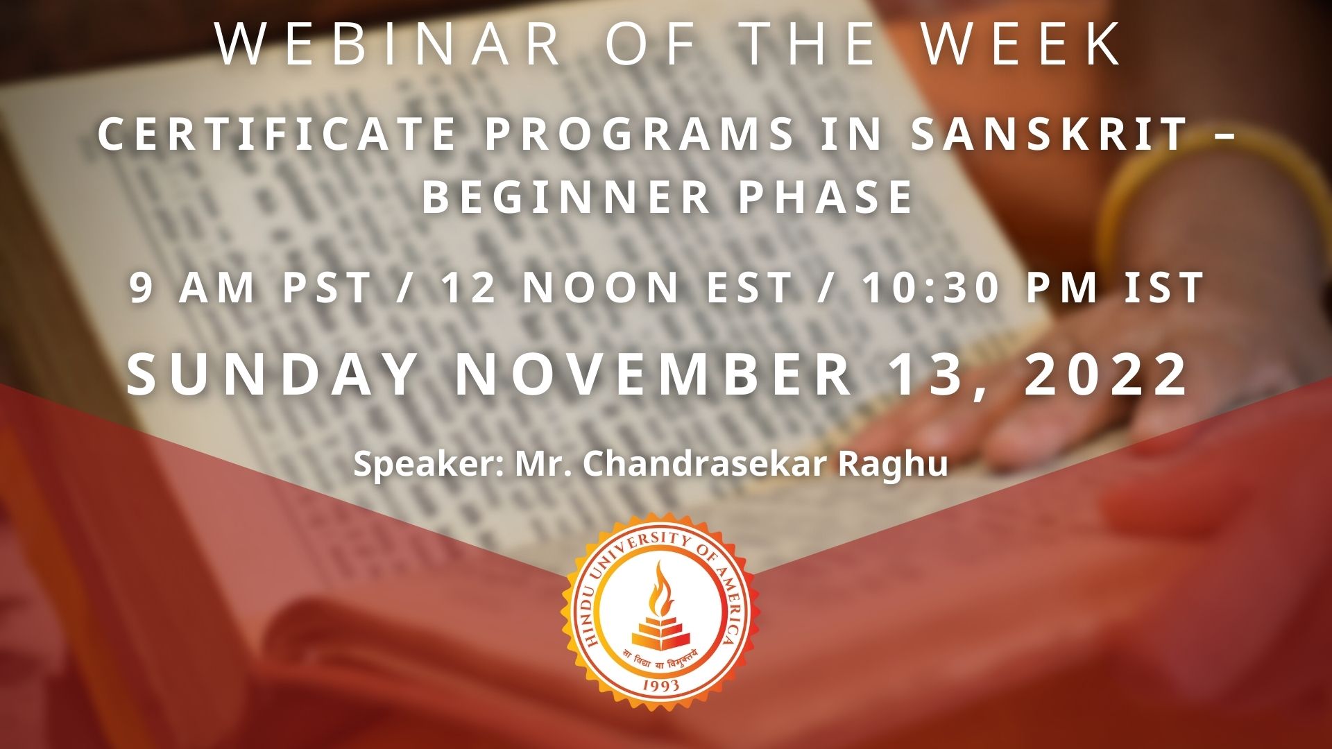 Certificate programs in Sanskrit – Beginner Phase